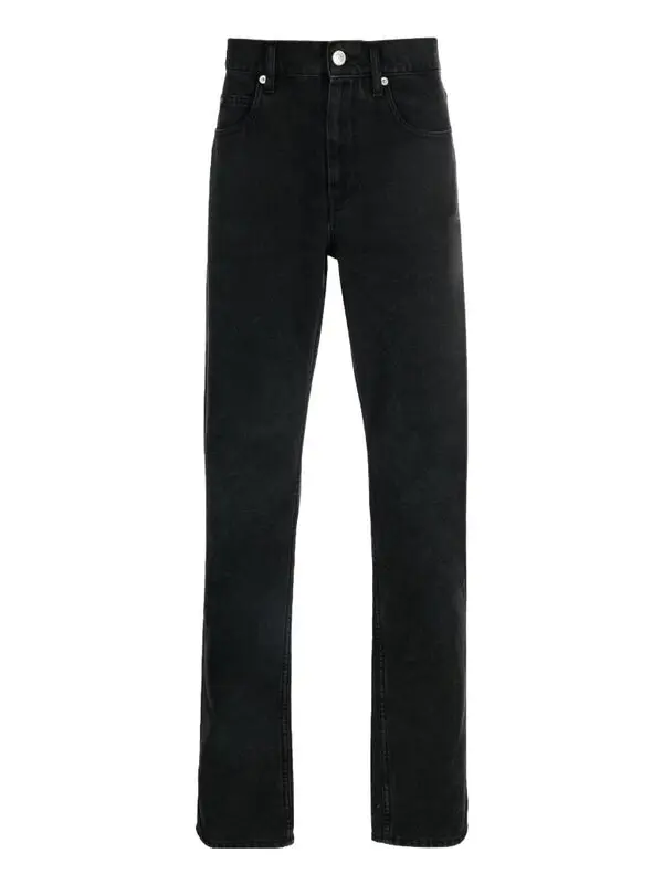 Isabel Marant Étoile Skinny Cut Jeans With Logo Detail - Black