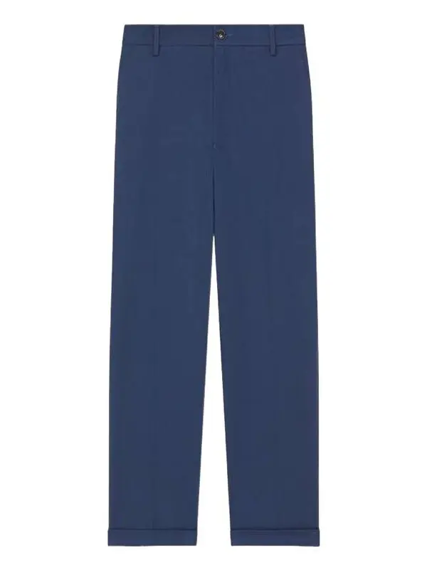 Kenzo Straight-leg Trousers With Turn-up Cuffs - Blue