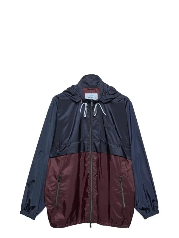 Prada Zip-up Blouson Jacket With Logo Detail - Blue