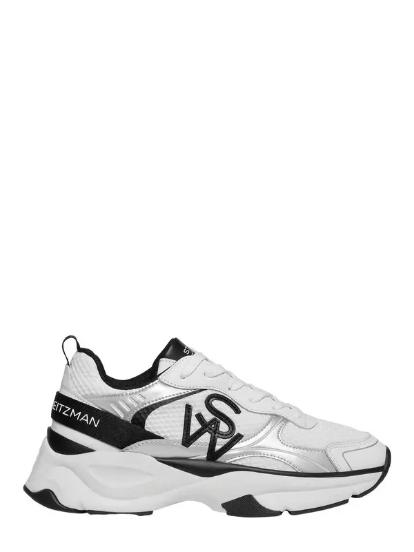 STUART WEITZMAN Sw Logo-appliqué Sneakers - White/black/gray