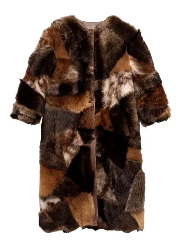 Prada Patchwork Long Coat - Black