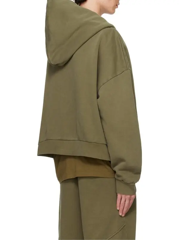 ENTIRE STUDIOS Drop Shoulder Zipped Hoodie - Green
