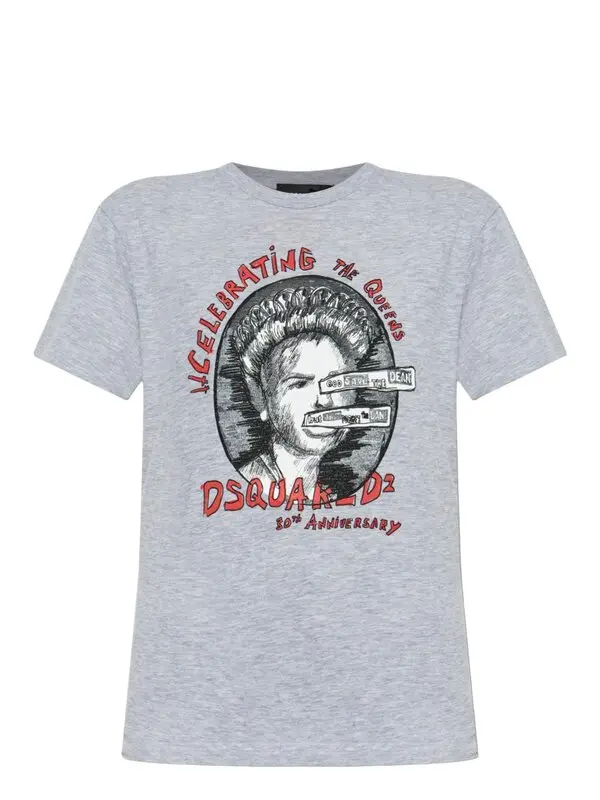 Dsquared2 Graphic Printed Crewneck T-shirt - Grey