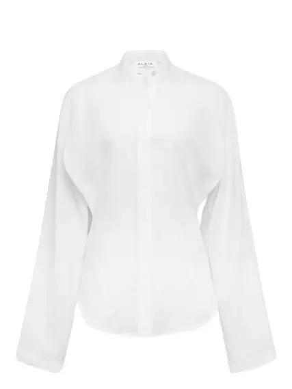 Alaïa Band Collar Blouse - White
