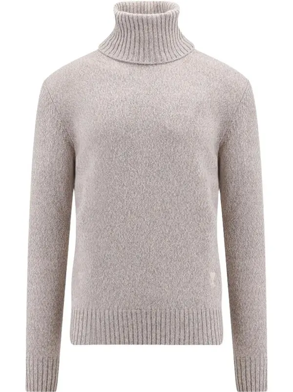 Ami De Coeur Roll Neck Knitted Jumper - Gray