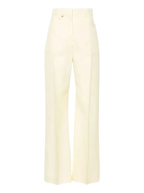 Jacquemus High Waist Flared Pants - White