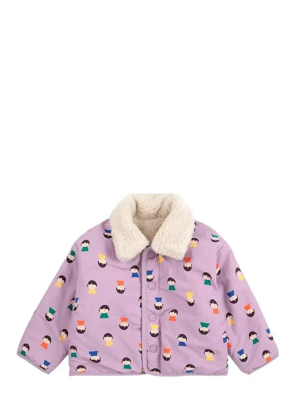 BOBO CHOSES Reversible Sheepskin Jacket With Graphic Print - Lavender