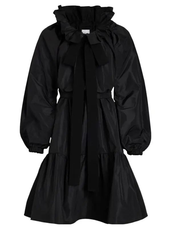 PATOU Drawstring Faille Mini Dress - Black