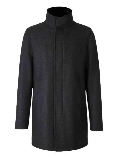 Herno High Neck Long Coat - Black