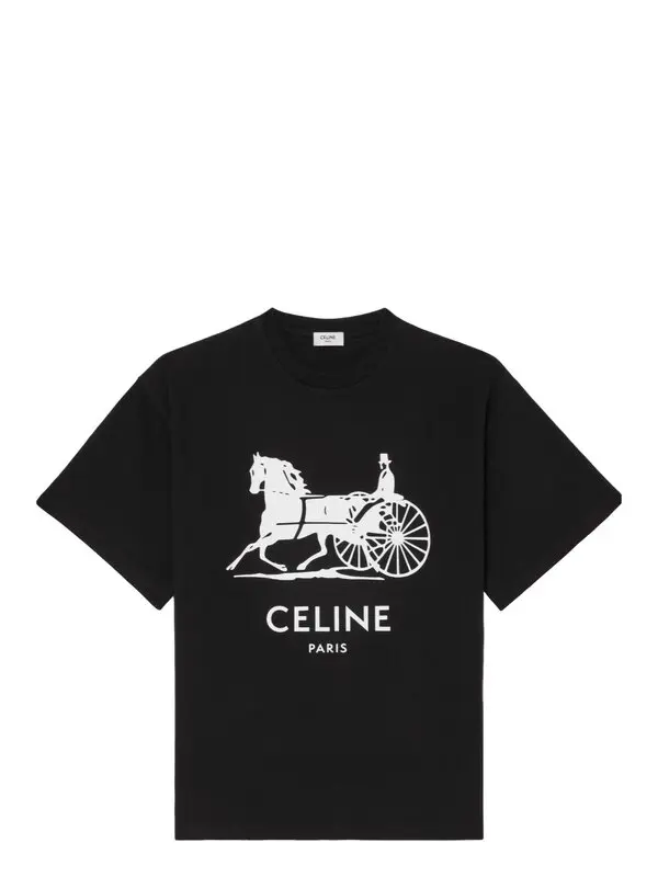 Celine T-shirt In Cotton Jersey - Black And White