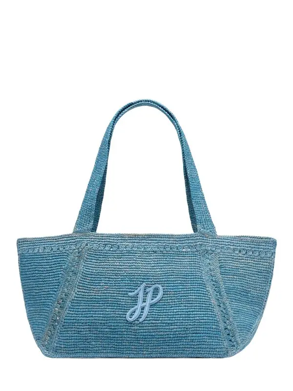 PATOU Woven Shoulder Bag - Sunroof Blue
