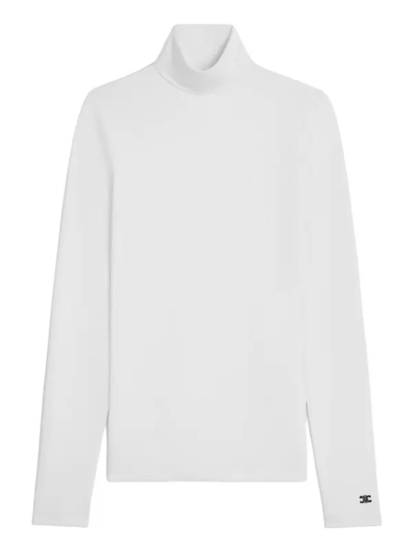 Celine High Neck Top In Athletic Cotton Jersey - Optical White