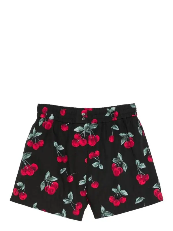 TWINSET Cherry Print Shorts - Black