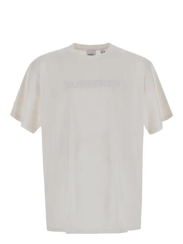 Burberry Logo Detailed Crewneck T-shirt - White