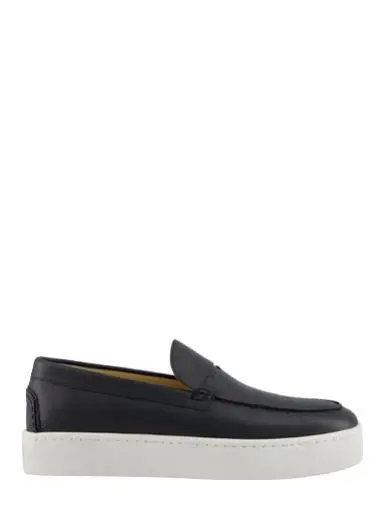 CHRISTIAN LOUBOUTIN Almond Toe Slip-on Sneakers - Navy Blue