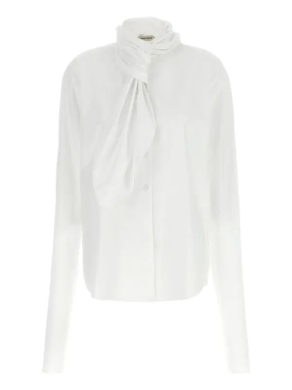 Alberta Ferretti Knot Detail Poplin Shirt - White