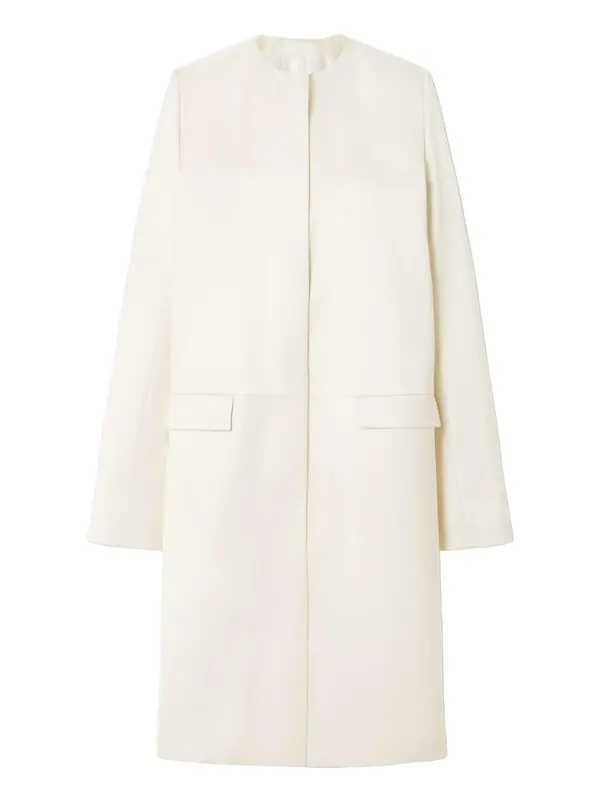 TOTEME Collarless Silk Coat - White