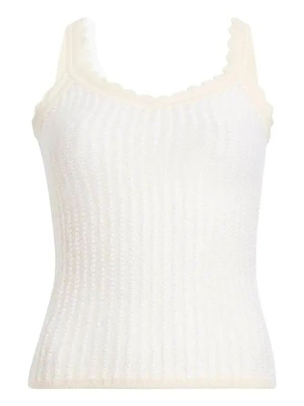 Khaite Ennio Scalloped Edge Knitted Tank - White