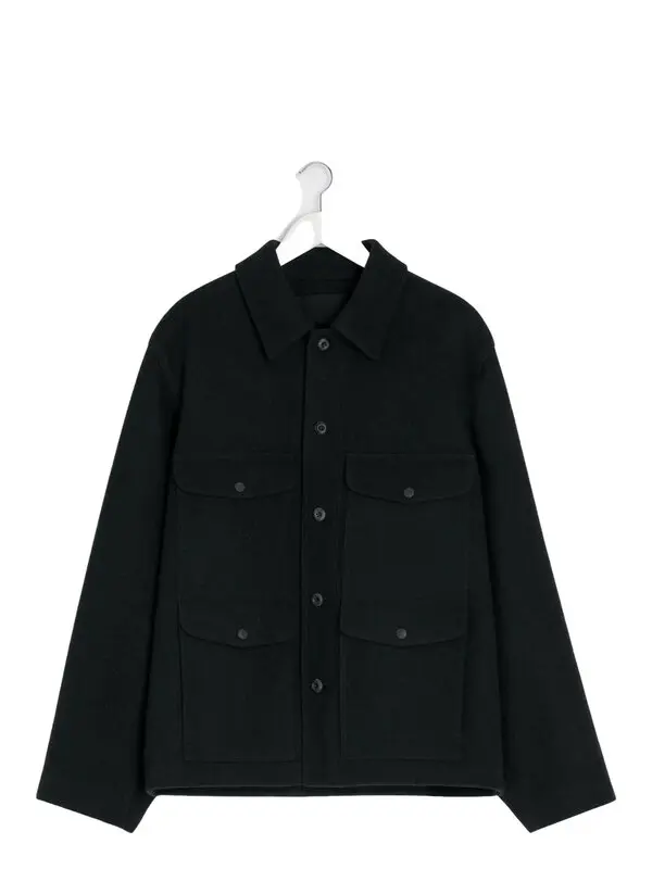LEMAIRE Patch-pocket Long-sleeved Shirt Jacket - Black