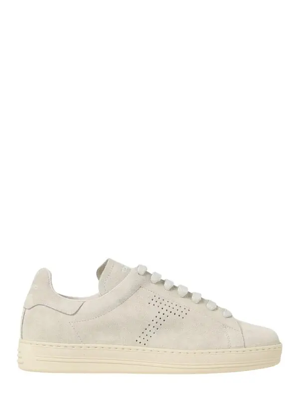 TOM FORD Warwick Suede Lace-up Sneakers - Marble Cream