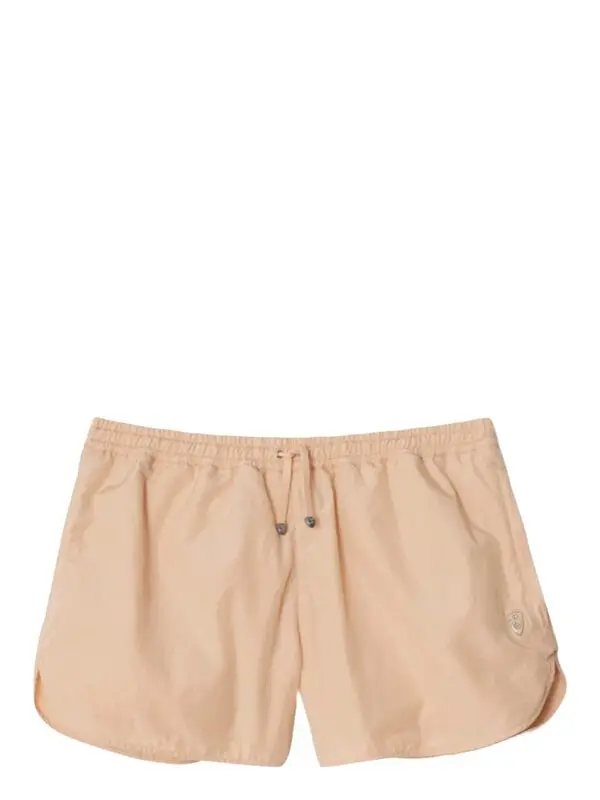 Burberry Elasticated Waistband Shorts With Logo Plaque - Nude