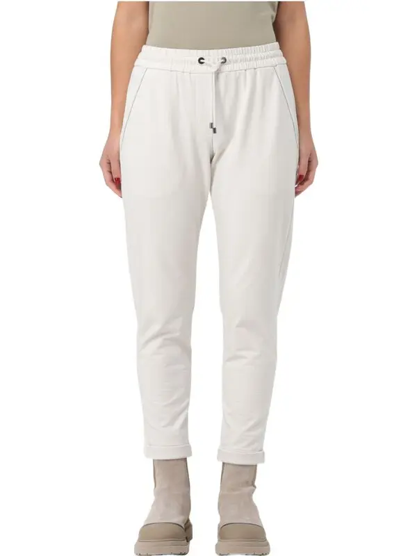 Brunello Cucinelli Drawstring-fastening Trousers - White