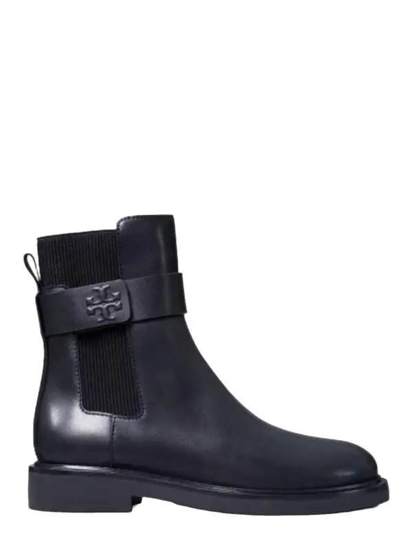Tory Burch Double Logo Detailed Ankle Boots - Black
