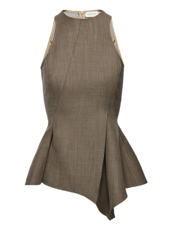 Magda Butrym Asymmetrical Sleeveless Top - Beige
