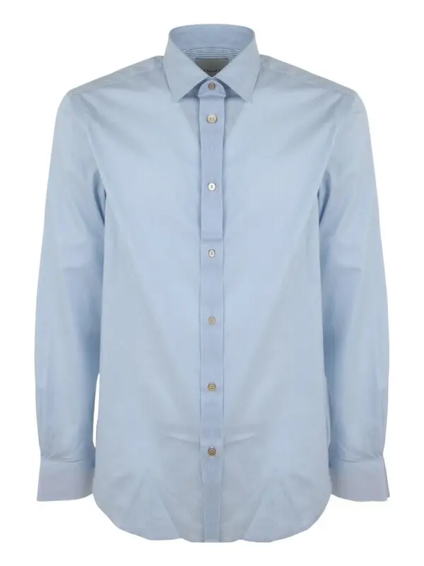 Paul Smith Striped Curved Hem Shirt - Blue