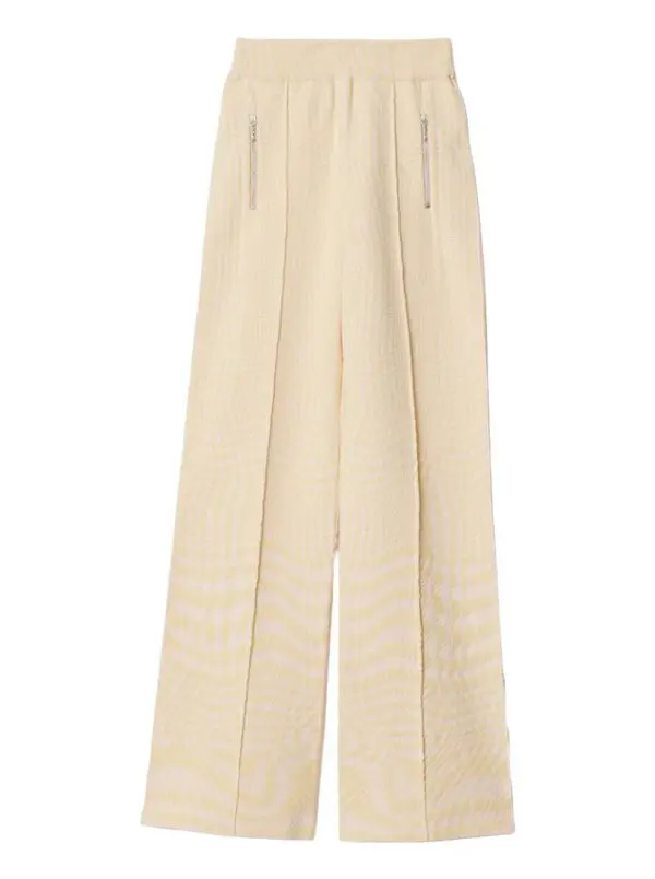 Burberry Houndstooth Jacquard High-waisted Trousers - Nude