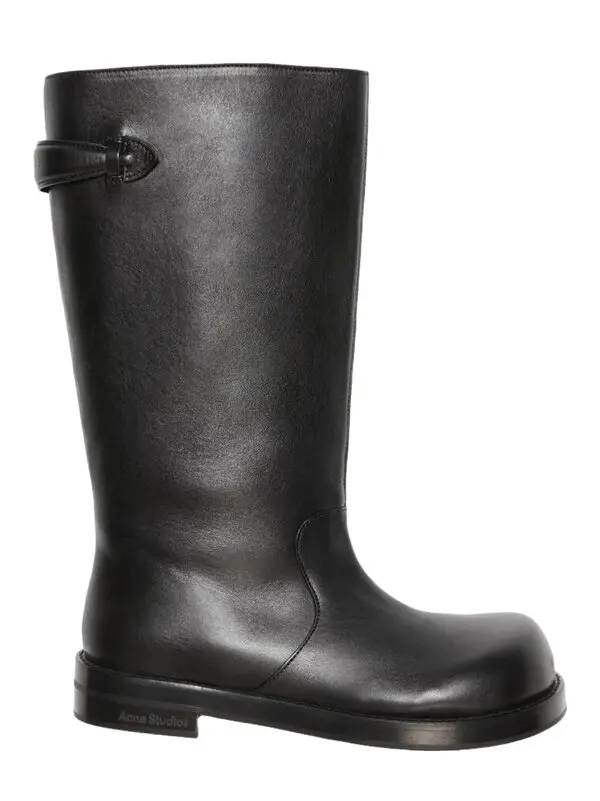 Acne Studios High Shaft Leather Boots - Black