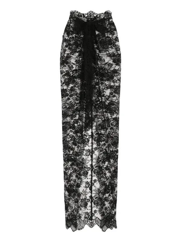 Dolce & Gabbana Chantilly Lace Midi Skirt - Black