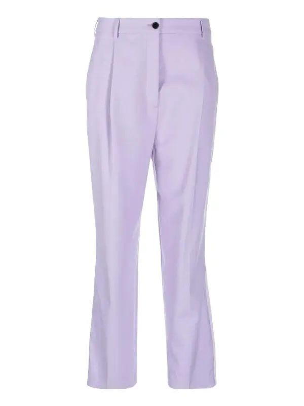Karl Lagerfeld Cropped High-waisted Tailored Trousers - Purple