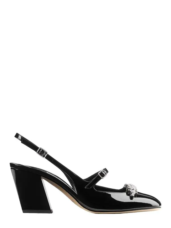JIMMY CHOO Belinda Embellished Pointed Toe Slingback Pumps - Black