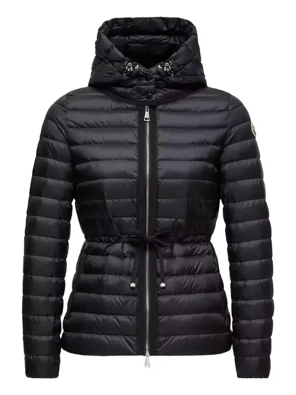 Moncler Raie Belted Hooded Down Jacket - Black
