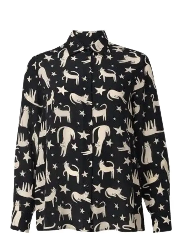 Max Mara Tabella All-over Patterned Blouse - Black