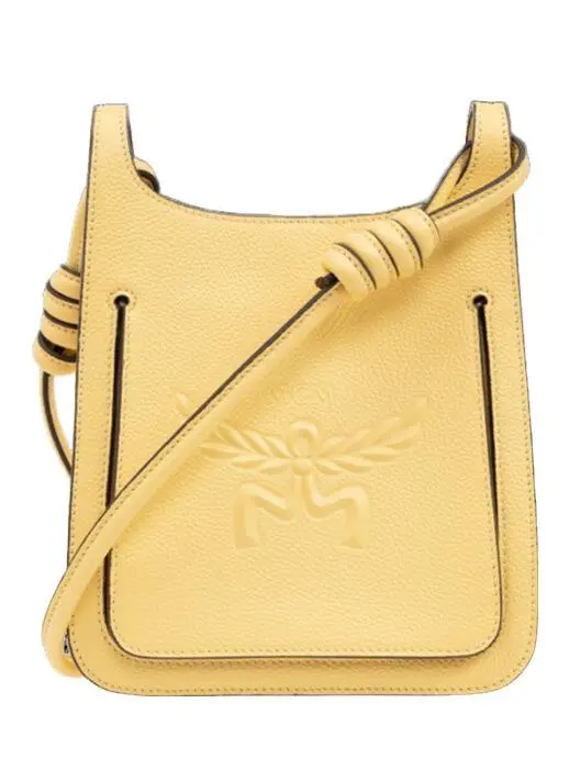 Mcm Mini Himmel Logo Embossed Hobo Bag - Yellow