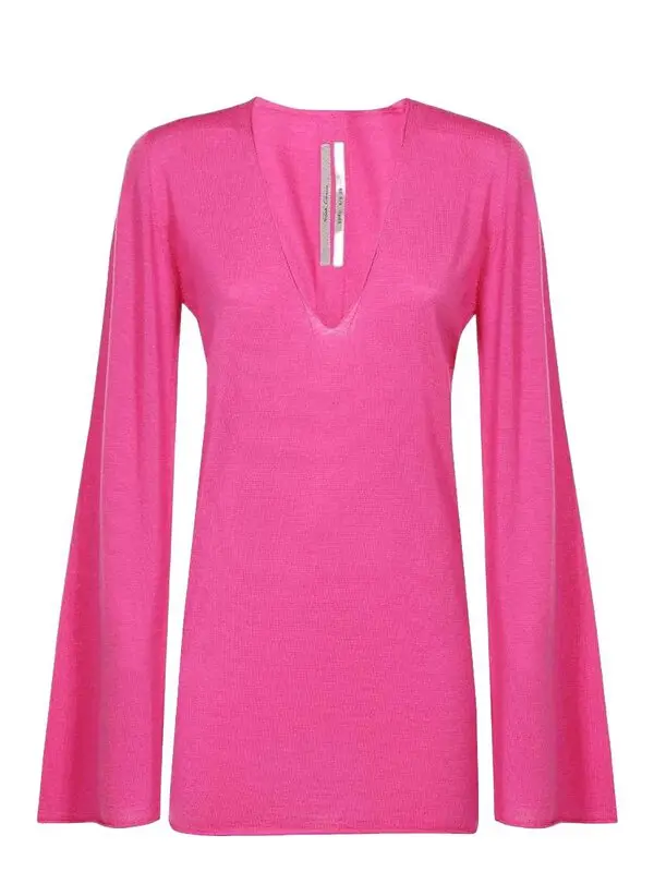 Rick Owens V-neck Jumper - Pink
