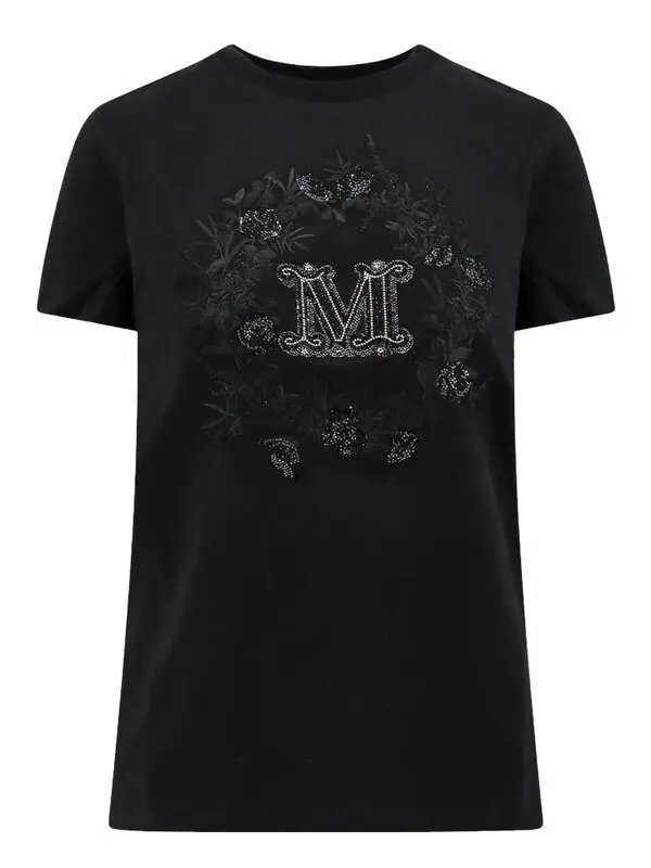 Max Mara Embroidered Letter T-shirt - Black
