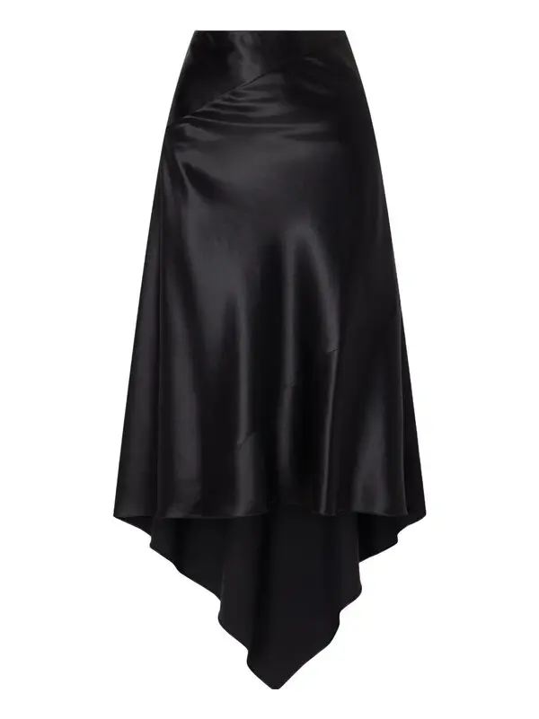 Alaïa Asymmetrical Midi Skirt - Black