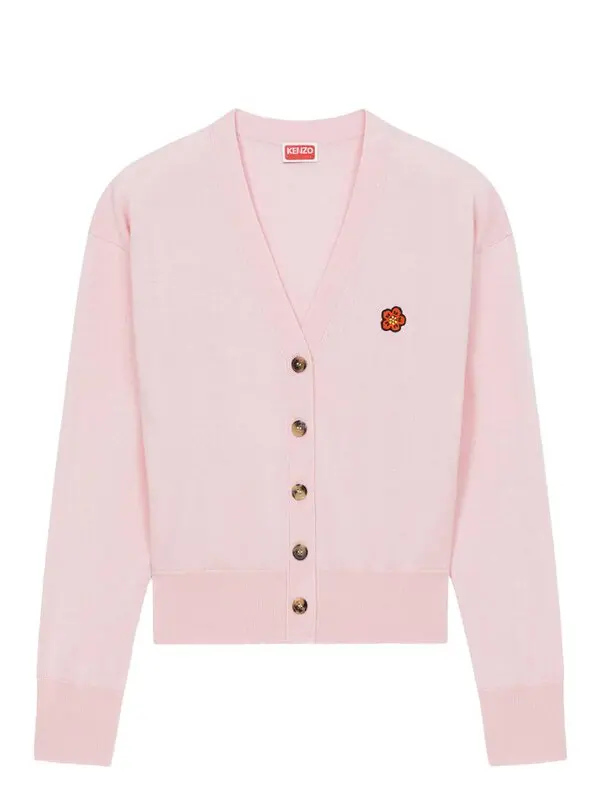 Kenzo Boke Flower Wool Cardigan - Pink