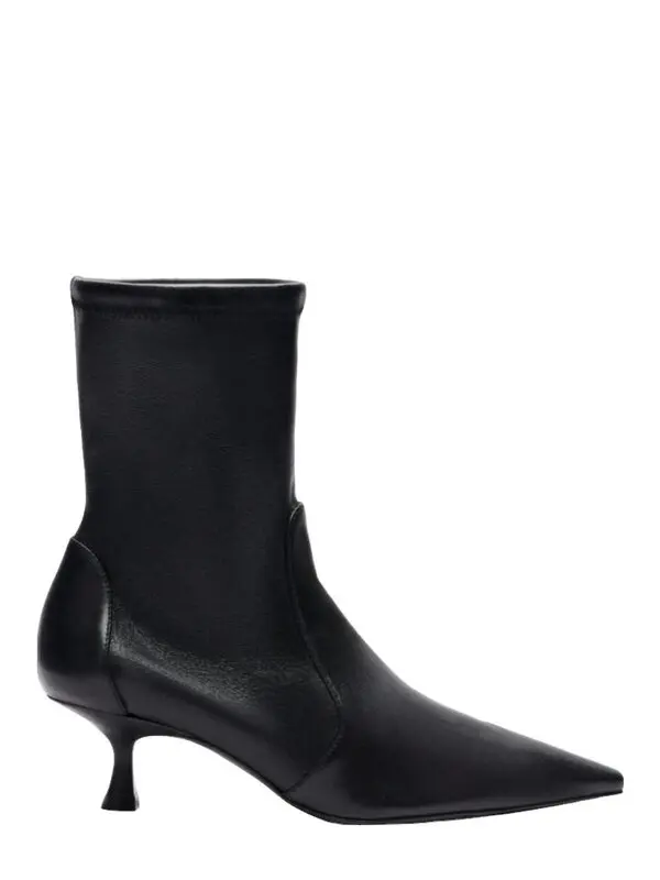 STUART WEITZMAN Pointed Toe Sculptural Heel Boots - Black