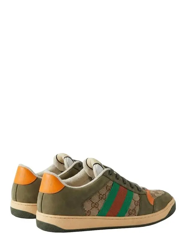 Gucci Screener Gg Sneakers - Beige And Dark Brown