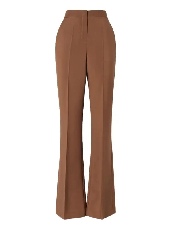Fendi Wool And Mohair Flared Trousers - Brown