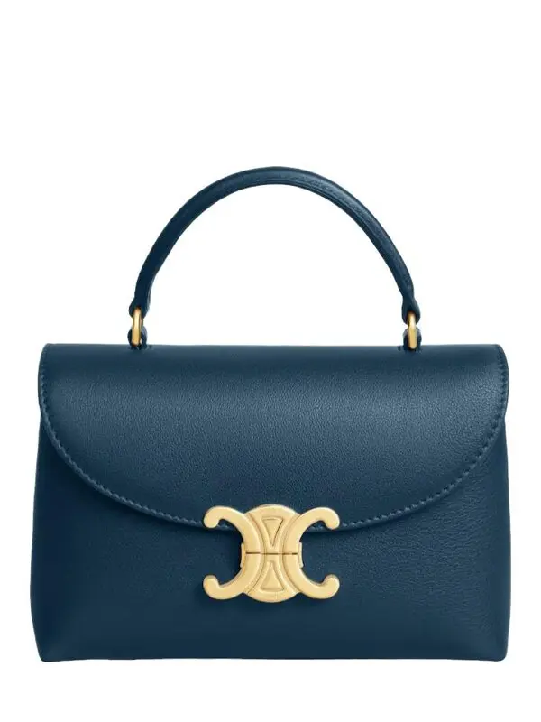 Celine Teen Nino Bag In Supple Grained Calfskin - Blue
