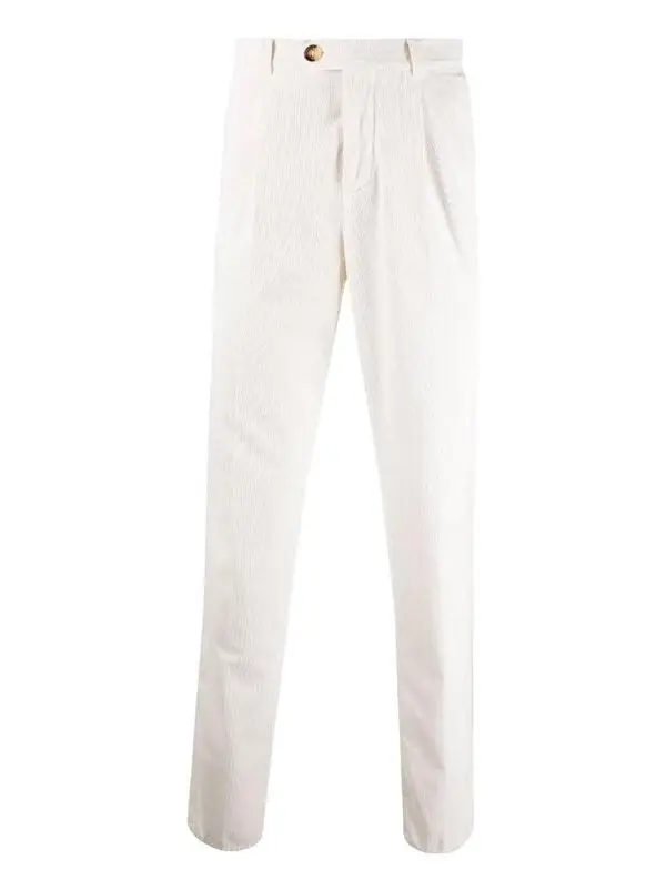 Brunello Cucinelli Pleated Tailored Trousers - White