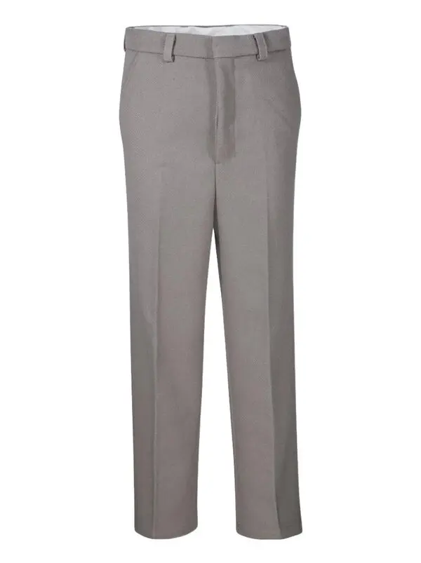 Ami Straight-leg Pleat-detailed Trousers - Gray