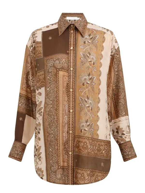 Zimmermann Lucky Manstyle Shirt - Chocolate Headband