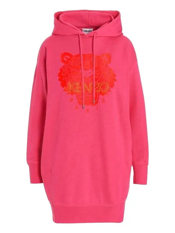 Kenzo Tiger Logo Hoodie Dress - Pink