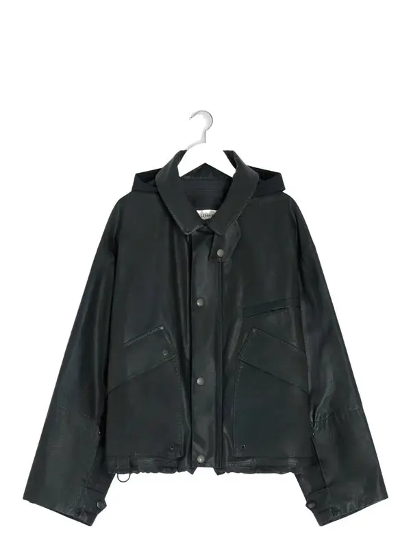 LEMAIRE Snap-button Rain Jacket - Onyx